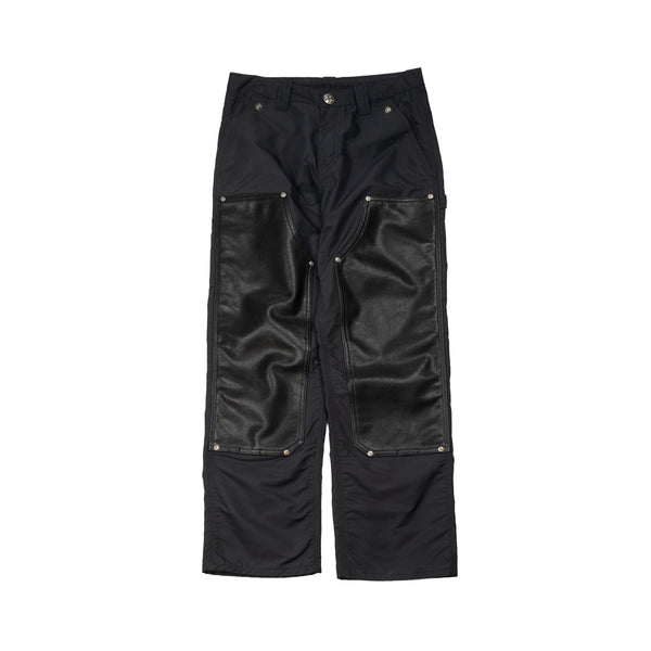 Leather Double Knee Nylon Carpenter Pants 'Black' – byraph